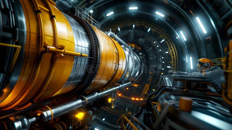 Inside a Futuristic Rocket Assembly Facility Stock Image - Image of ...