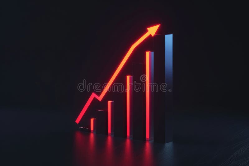 Detailed Red and Black Bar Chart on a Sleek Black Surface, Perfect for ...