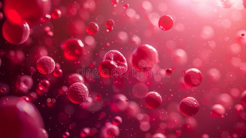 Detailed Red Cell and Bubble Depiction in C4d Rendering with Soft Light ...