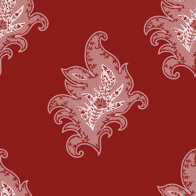 Detailed Red Paisley Design Vector Stock Illustration - Illustration of ...