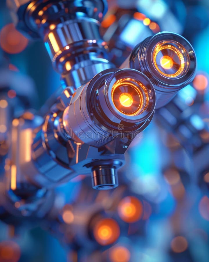 Detailed Render of Advanced Lenses with Glowing Elements in a Sci-fi Setting Stock Photo - Image ...