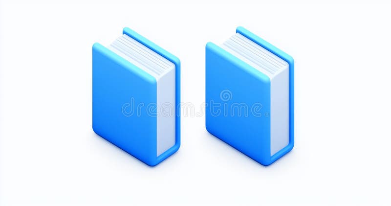 Detailed Rendering of a Closed Book with a Glossy Blue Hardcover ...