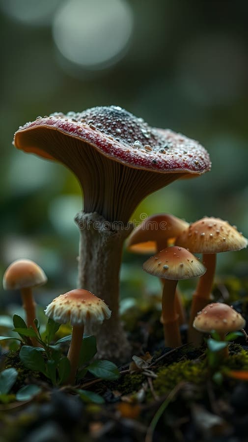 A Detailed Rendering of Different Types of Fungi Stock Illustration ...