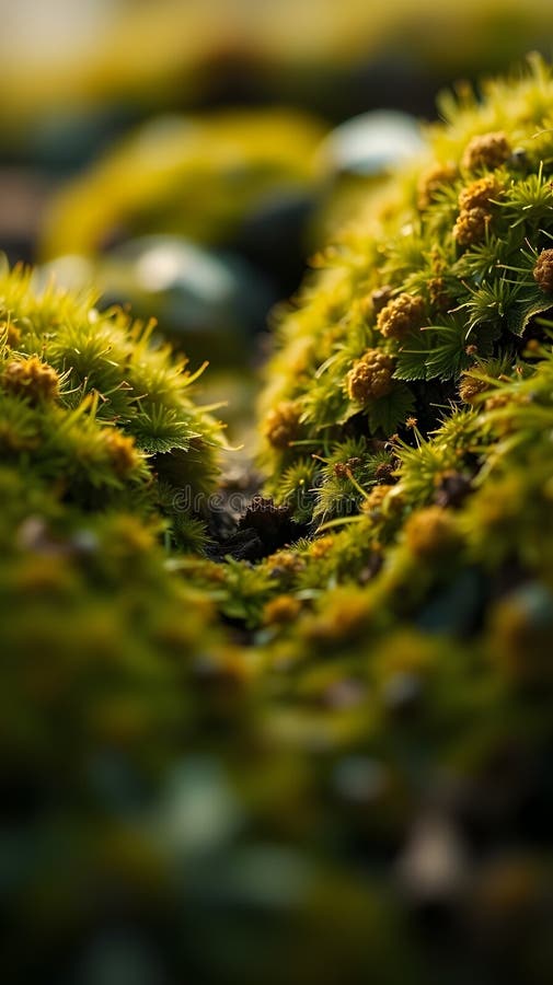 A Detailed Rendering of Different Types of Moss Stock Illustration ...