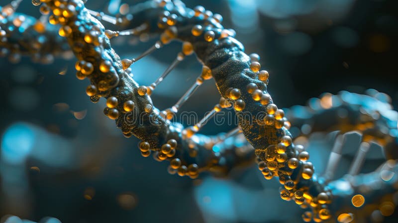 A Detailed Rendering of DNA Strands, Emphasizing Their Spiral Structure ...