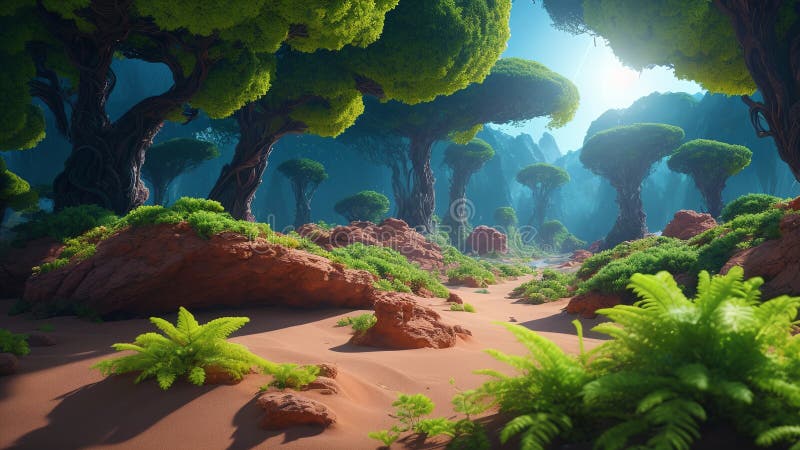 A Detailed Rendering of a Forest with a Lot of Trees and Plants AI ...