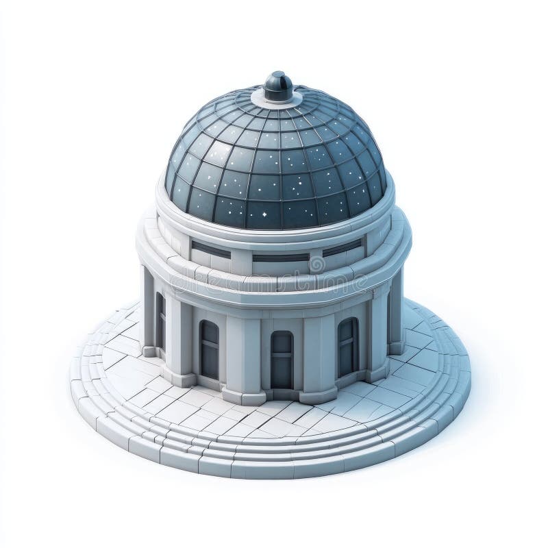 Classic Observatory Dome Architectural Model 3D Render Stock ...