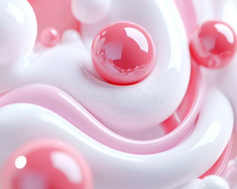 Detailed Rendering of a Surreal Flying 3D Alien Ball or Sphere in Wavy ...