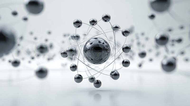 Detailed Representation of Atomic Structure Showcasing Electrons and ...