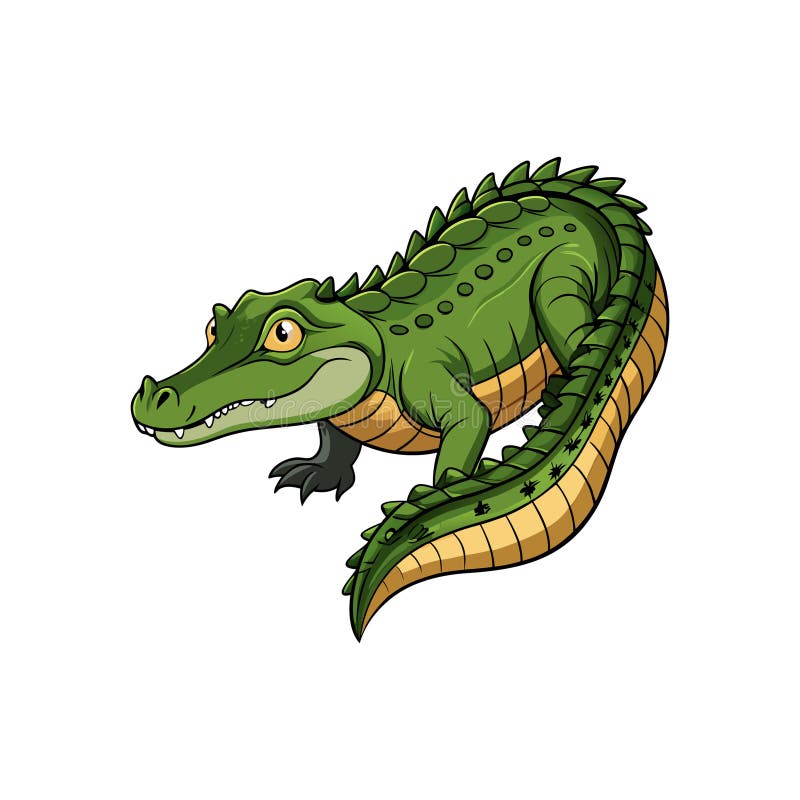 Detailed Representation of Common Caiman in Color Stock Illustration ...