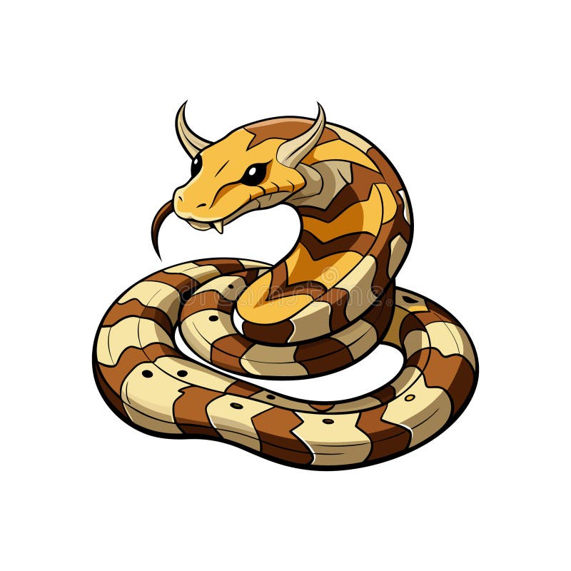 Detailed Representation of Gaboon Viper in Color Stock Illustration ...