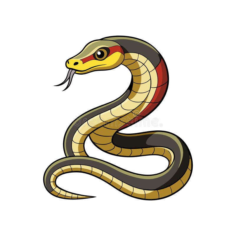 Detailed Representation of Garter Snake in Color Stock Photo ...