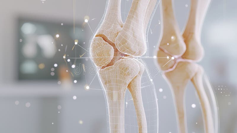 Anatomical Illustration of Human Knees Showing Joint Structure and ...