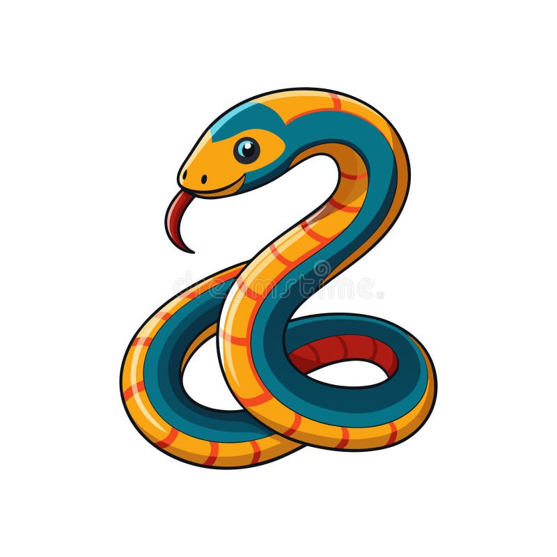 Detailed Representation of Javan File Snake in Color Stock Photo ...