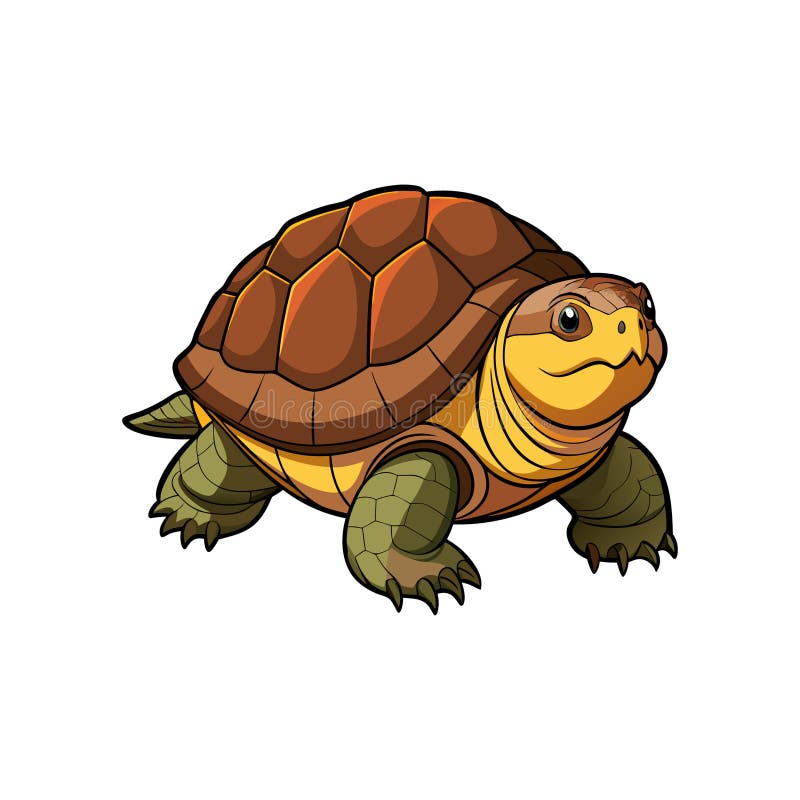 Detailed Representation of Loggerhead Musk Turtle in Color Stock ...