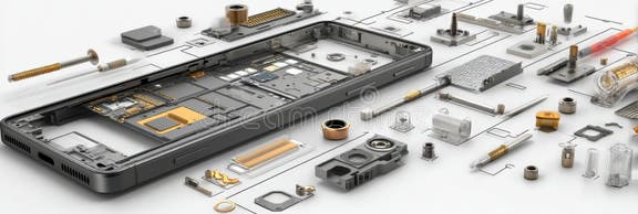 Exploded View of a Modular Smartphone Concept Showcasing Its Individual ...