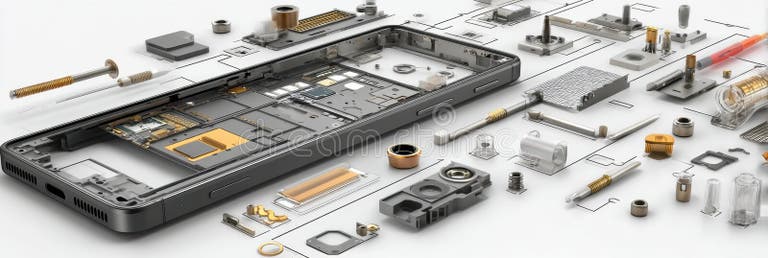 Exploded View of a Modular Smartphone Concept Showcasing Its Individual ...