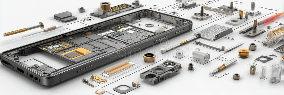 Exploded View of a Modular Smartphone Concept Showcasing Its Individual ...