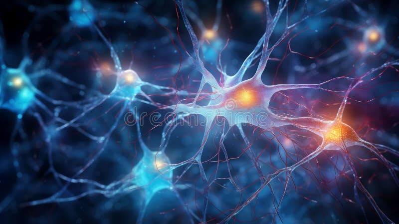 Detailed Representation of the Neural Network of the Brain. Glowing ...