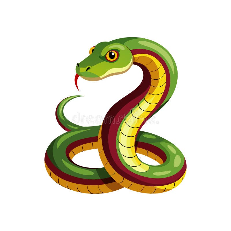 Detailed Representation of Paradise Tree Snake in Color Stock ...