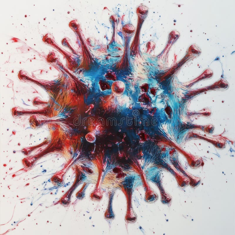 Vibrant Illustration of Virus Mutation Showcasing Intricate Details and ...