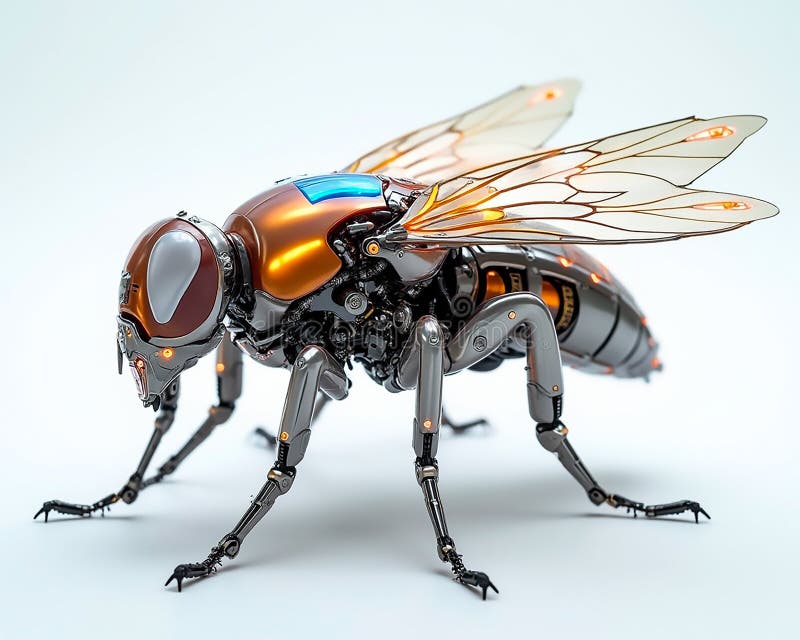 A Detailed Robotic Bee Model Stands in a Studio Environment ...