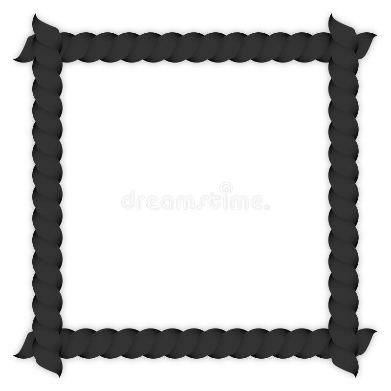 Black Square Detailed Rope Texture Border, Template, Vector ...