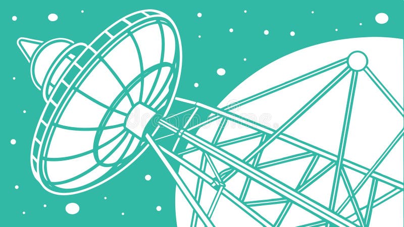 Detailed Satellite Dish Structure, Global Communication, Vector Design ...