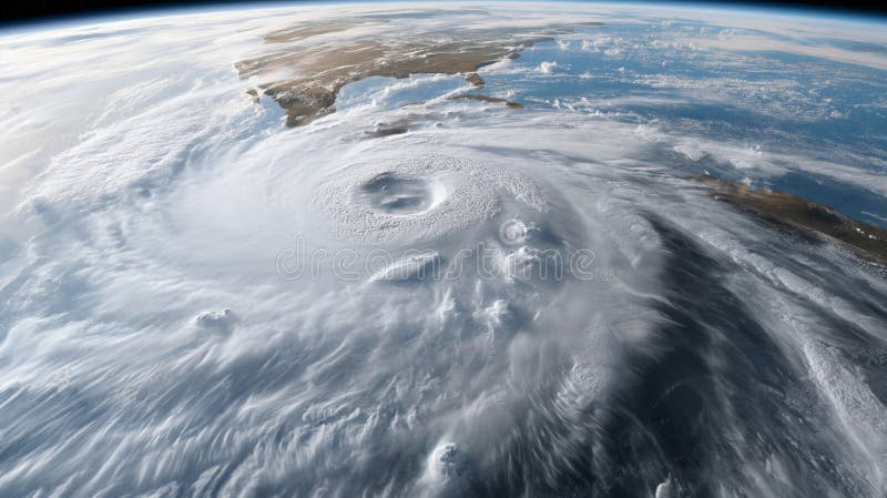 Satellite Image of Powerful Ocean Storm Stock Image - Image of cyclone ...