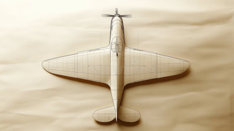 Detailed Schematic of a Spitfire Fighter Aircraft Showcasing Design and ...