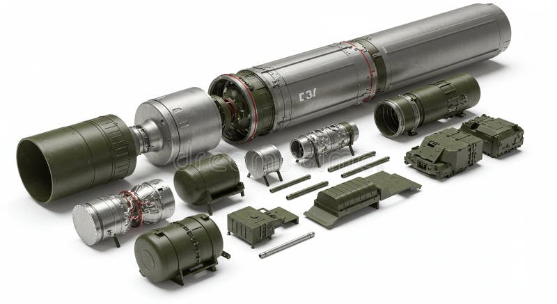 A Detailed Schematic of a Missile S Internal Components, Arranged in ...