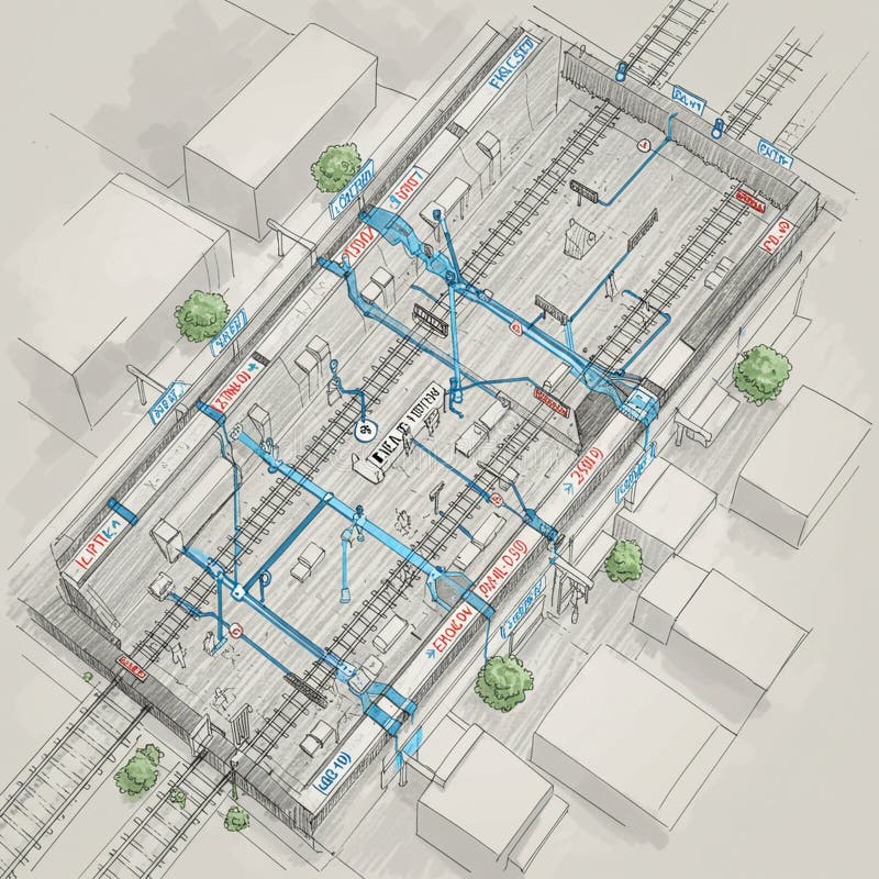 Detailed Schematic Illustration of a Quadcopter Drone with Parts ...