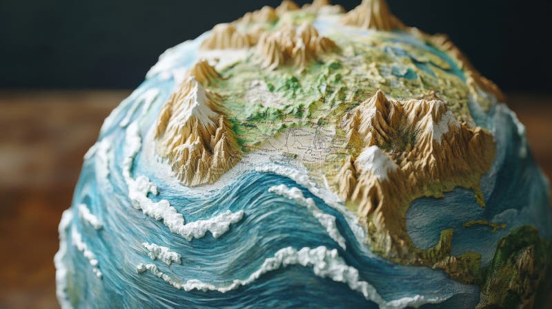 Detailed School Globe for Geography Lessons with Ocean Features Stock ...