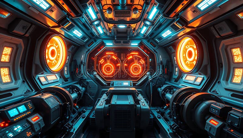 Detailed Sci-fi Control Panel Interface with Buttons Generative AI ...