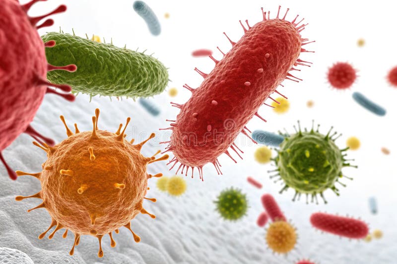 Detailed Scientific Illustration of Bacteria Colonies a Visual ...