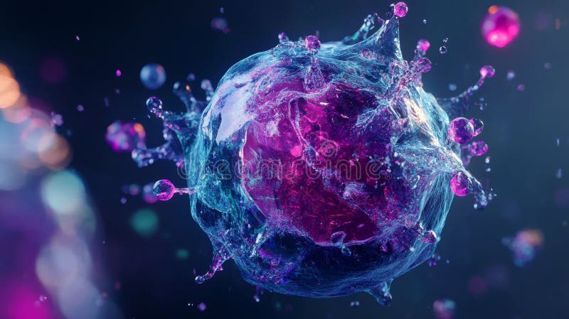 Detailed Scientific Illustration of a Cancer Cell Highlighting Its ...