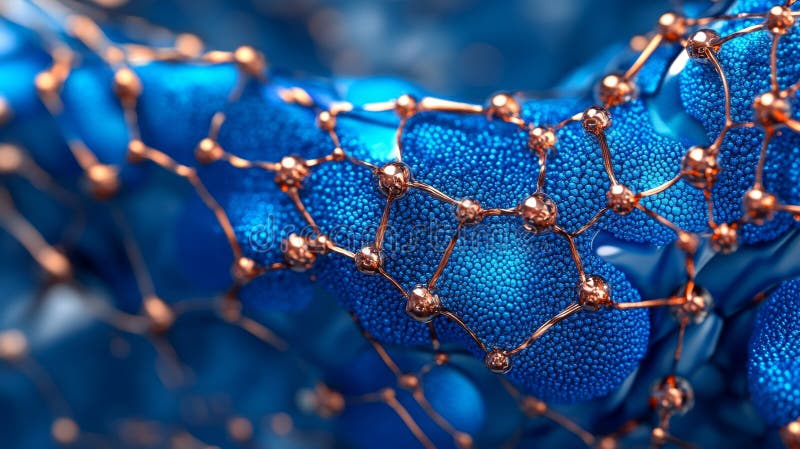 Scientific Illustration of Copper Peptides on a Molecular Level Stock ...