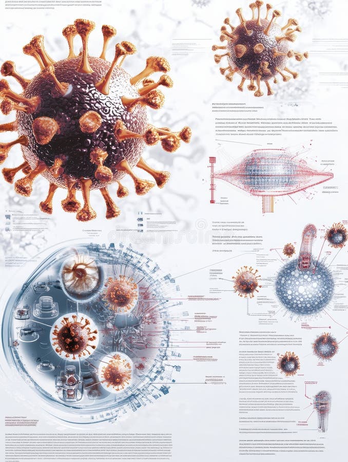 Illustrated Stages of a Virus Lifecycle Highlighting Penetration ...