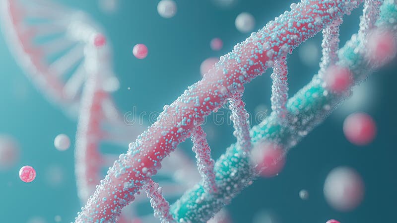 Detailed Scientific Visualization of a DNA Double Helix Structure with ...