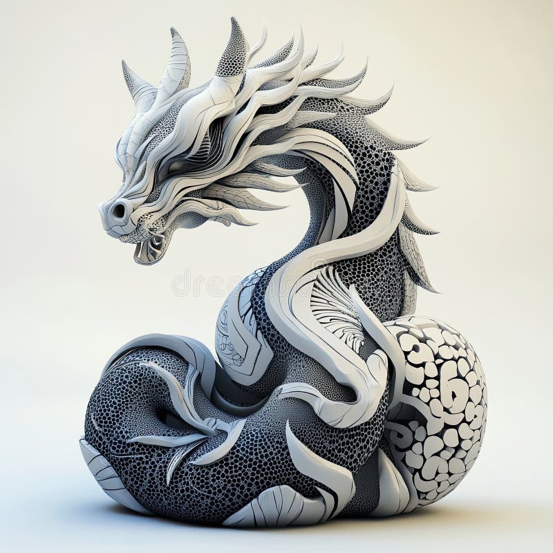 A Detailed Sculpture of a Dragon Showcasing Intricate Designs and ...