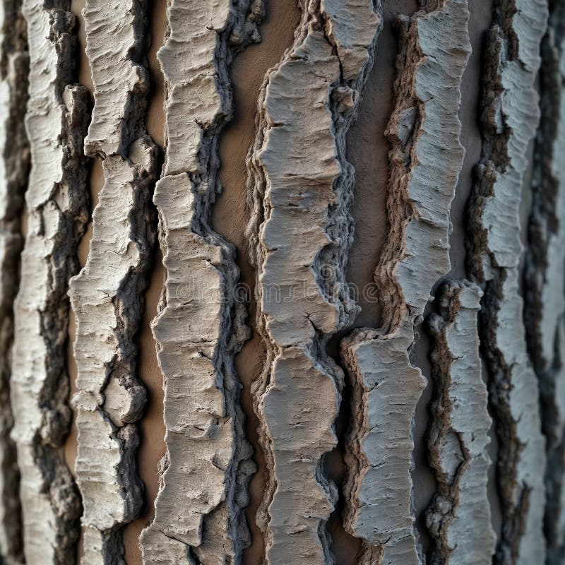 Detailed Seamless Texture of Oak Tree Bark. Deep Grooves, Rough Surface ...