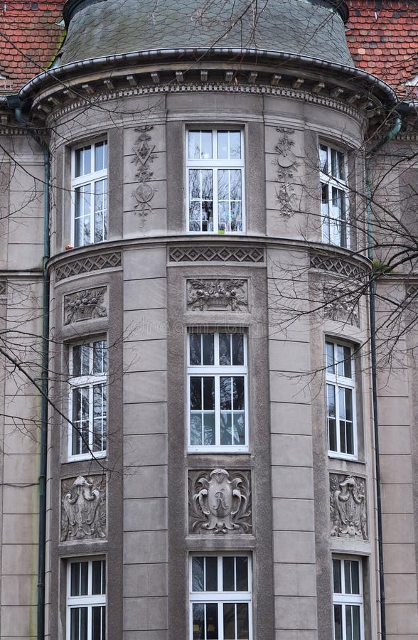 Detailed Section of an Architectural Structure- Aged and Weathered Grey ...