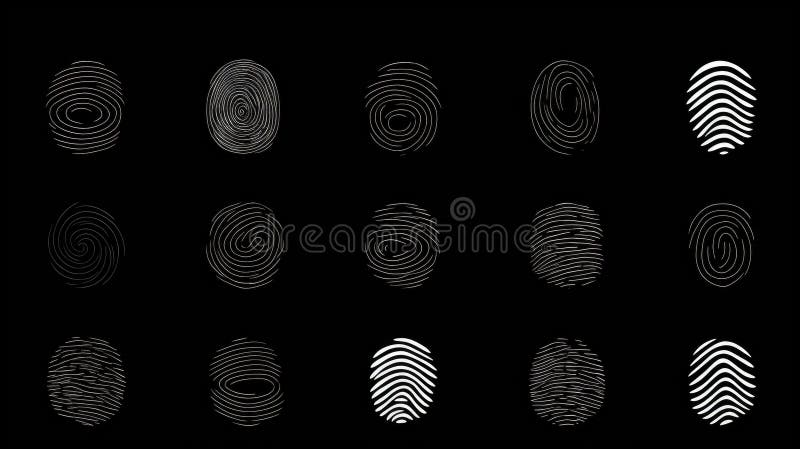 Detailed Set of Fingerprints on Dark Surface. Useful for Forensic ...