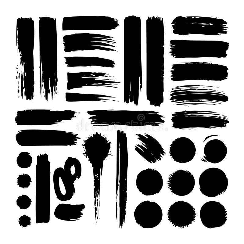 A Detailed Set of Textured Brush Strokes with Varied Sizes and Patterns ...