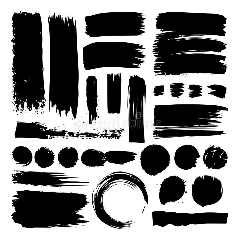 A Detailed Set of Textured Brush Strokes with Varied Sizes and Patterns ...