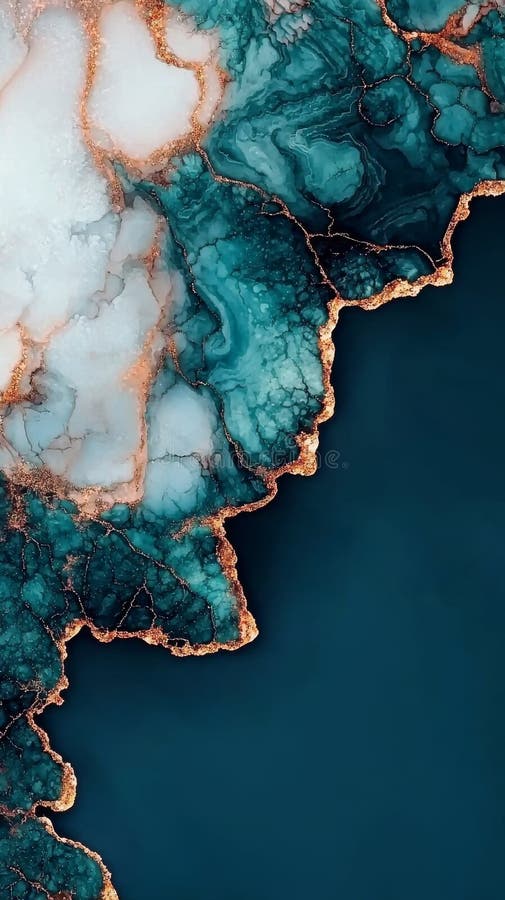 A Detailed Shot of an Abstract Marble Texture in Teal, Blue, White, and ...