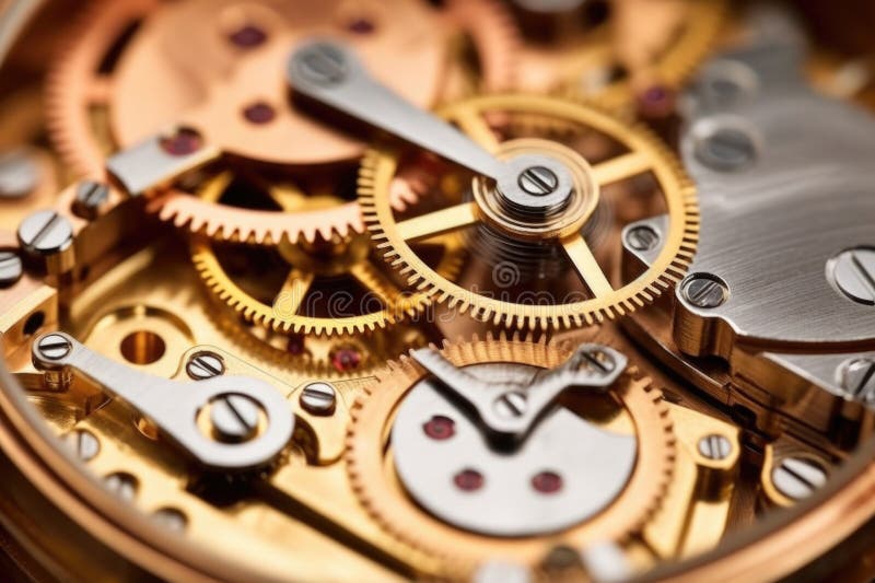 Detailed Shot of Automatic Watch Gears Meshing Together Stock Image ...