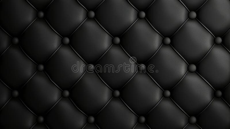Close Up of a Black Leather Couch with Button Details Stock Photo ...