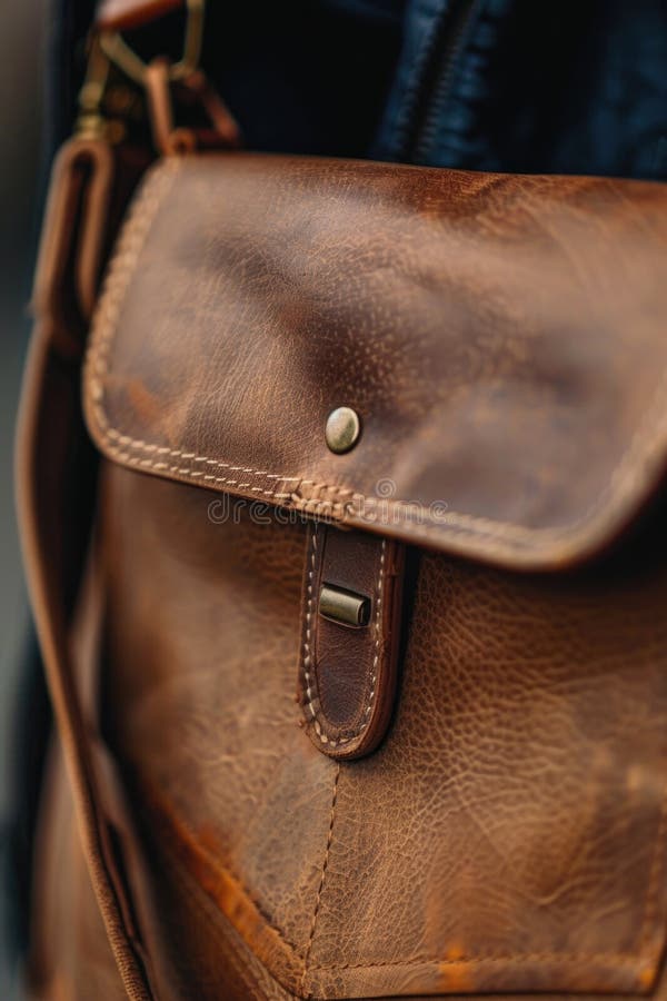 Detailed Shot of a Brown Leather Bag, Versatile for Various Design ...