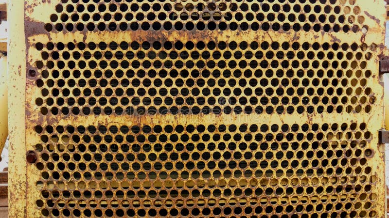 Rusting Bulldozer Tractor Engine Grille Stock Image - Image of ...